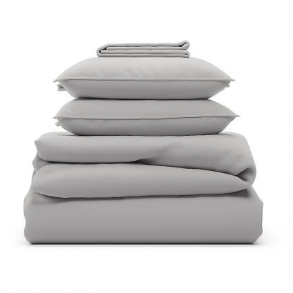 Bettwäsche 140x200 Dunkelgrau mit Laken 90x190/200 und Kissen 50x70 ...