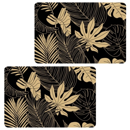 Lot de 2 sets de table noirs avec encre métallique doré 30 x 45 cm Lyra ...