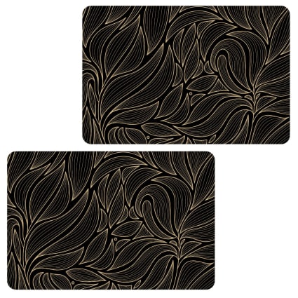 Lot de 2 sets de table noirs avec encre métallique doré 30 x 45 cm ...