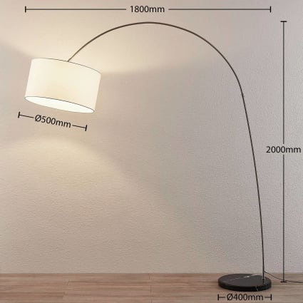 Stehlampe (Bogenleuchte) aus Textil, grau Belinda | Maisons du Monde