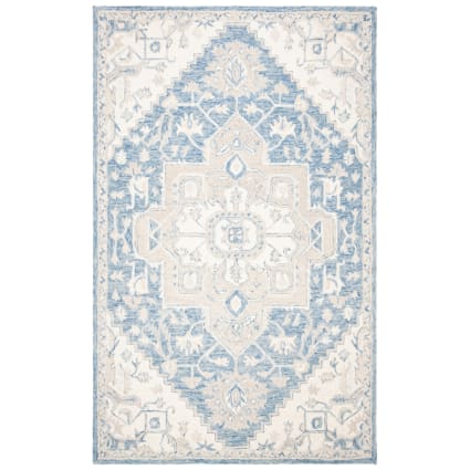 Tappeto Lana Blu/Avorio 183 X 274 cm Micro-loop | Maisons du Monde