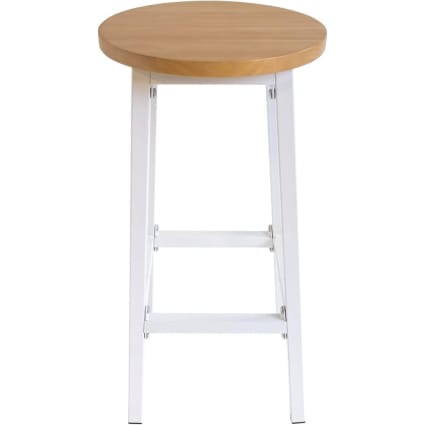Lot de 2 tabourets de bar sans dossier en bois blanc 32 x 32 x 65 cm B ...
