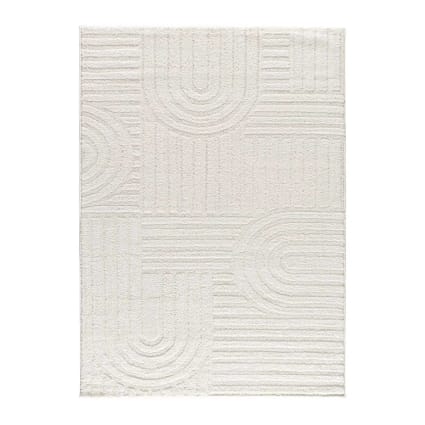 Alfombra con relieve geométrica blanco 152x235 cm Juno | Maisons du Monde