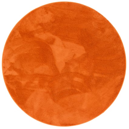 Hochflor Teppich Soft Rund, orange 160x160 cm Melia | Maisons du Monde