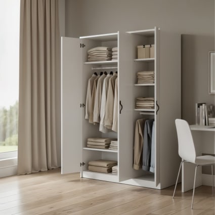 Armoire 3 portes blanc 204.1x127.7x53.2cm Luca | Maisons du Monde