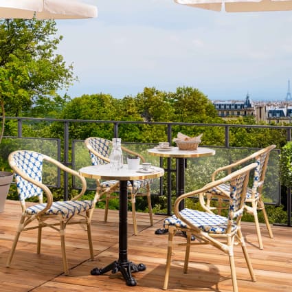Plateau de table contreplaqué revêtement stratifié marbre Blanc/Doré ...