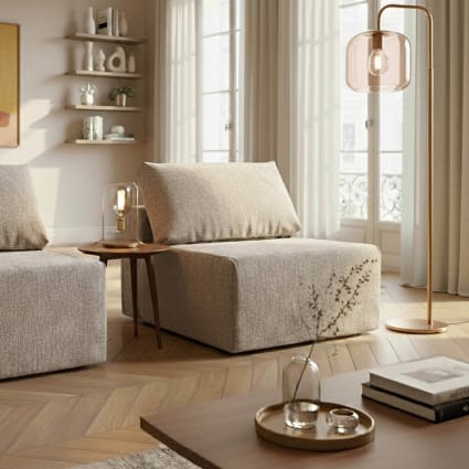 Stoffsessel für Modulsofa mit ecrufarbenen L 100 cm Hector | Maisons du ...