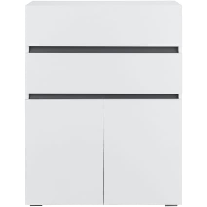 Mobile bagno con 2 ante e 2 cassetti effetto legno bianco | Maisons du ...