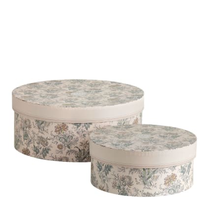 lot de 2 boîtes de rangement voile de lin | Maisons du Monde