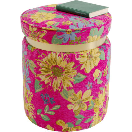 Hocker mit Blüten-Muster, pink, D39cm Folwer fever | Maisons du Monde