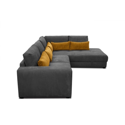Canapé d’angle 5 places droit, gris foncé Oli | Maisons du Monde