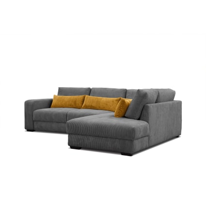 Canapé d’angle 5 places droit, gris foncé Oli | Maisons du Monde