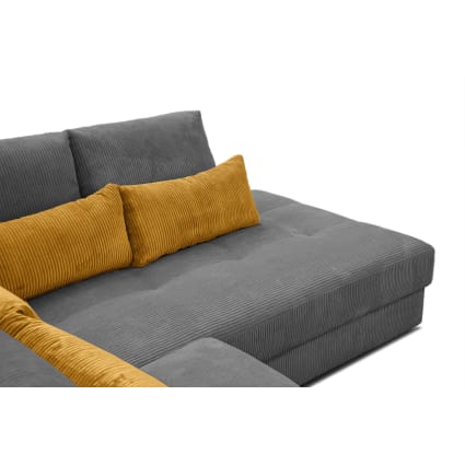 Canapé d’angle 5 places droit, gris foncé Oli | Maisons du Monde