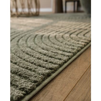 Tapis à relief vert olive design 160x230 cm Bolen | Maisons du Monde