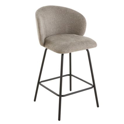 Set di 2 sgabelli in tessuto misto con gambe in metallo, altezza 89 cm ...