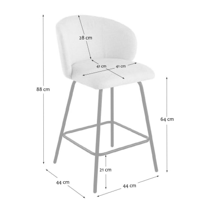 Set di 2 sgabelli in tessuto misto con gambe in metallo, altezza 89 cm ...