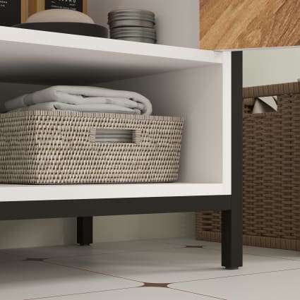 Mueble bajo lavabo 80x40x60 cm cream y nogal | Maisons du Monde