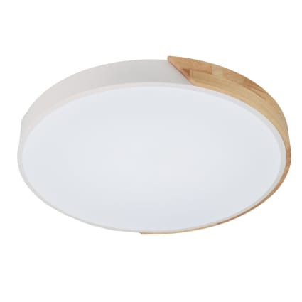 Plafoniera LED Ø50cm 40W bianco legno CCT 3000-6000K | Maisons du Monde