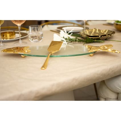 Piatto da portata per pesce con paletta dorata | Maisons du Monde