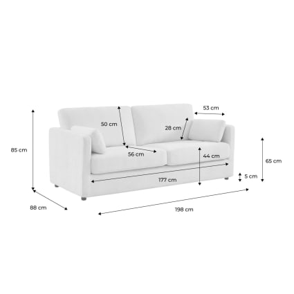 Copertura in tessuto per divano letto neo, 3 posti, beige Neo | Maisons ...