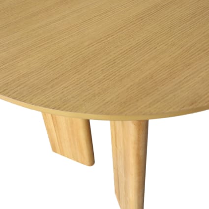 Table à manger extensible bois d'hévéa et placage chêne naturel 6-8 ...