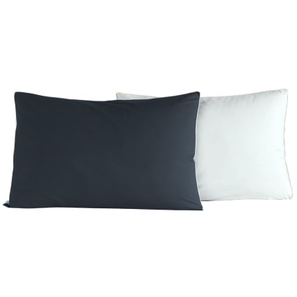 Parure de lit + 2 taies rectangles Indigo/Nuage 260x240 cm Dozmary ...