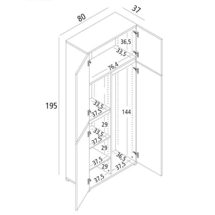 Grand Placard Multi-Usage en Bois Blanc Attiniaro | Maisons du Monde