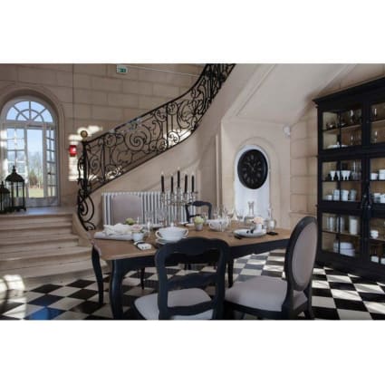 Table rectangulaire extensible pour 12 à 14 pers en bois noir Manoir ...