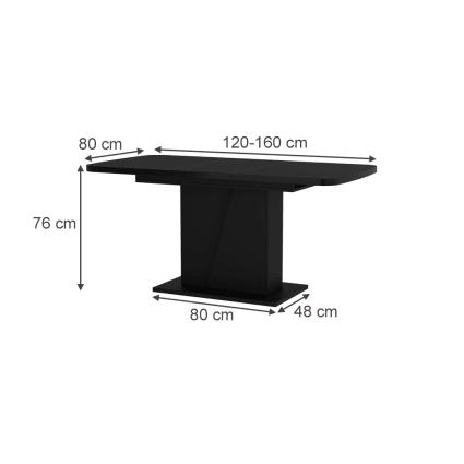 Esstisch ausziehbar Schwarz 120x77.3cm | Maisons du Monde