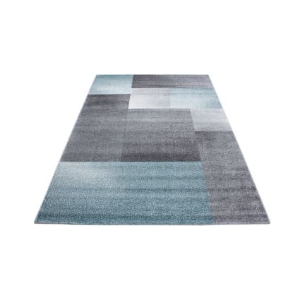 Tapis géométrique contemporaine en polypropylène bleu 120x170 Salmon ...