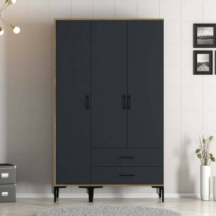 Armoire 3 Portes en Bois Noyer Foncé Phyan | Maisons du Monde