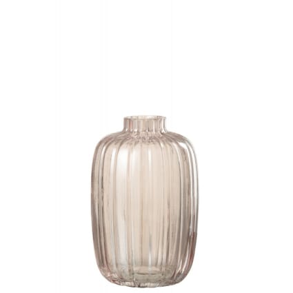 Vase en verre rose 12.5x12.5x20 cm | Maisons du Monde
