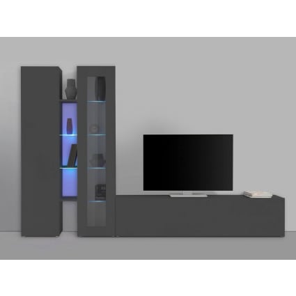 Mur en bois mélaminé noir anthracite Arin | Maisons du Monde