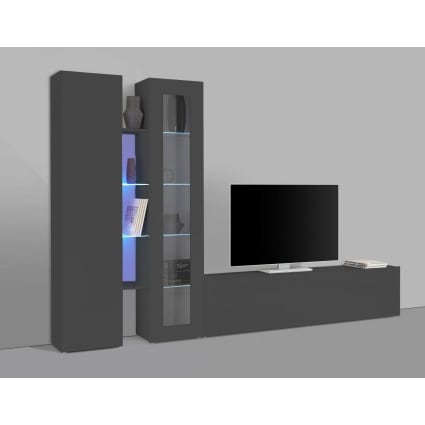 Mur en bois mélaminé noir anthracite Arin | Maisons du Monde