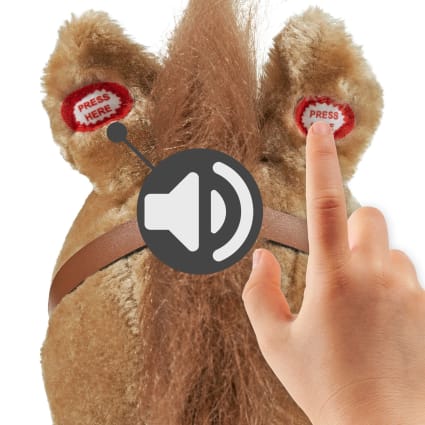 Cavallo a dondolo in peluche, struttura in acciaio, marrone | Maisons ...