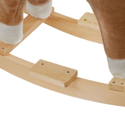 Cavallo a dondolo in peluche, struttura in acciaio, marrone | Maisons ...