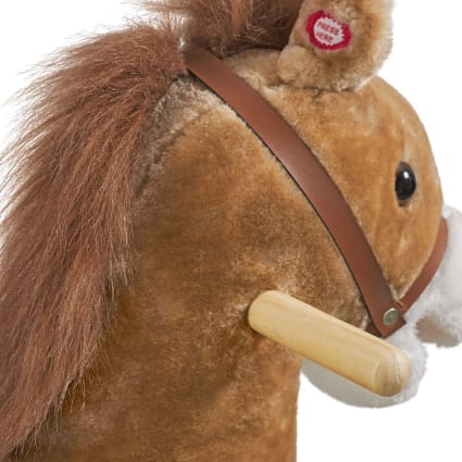 Cavallo a dondolo in peluche, struttura in acciaio, marrone | Maisons ...