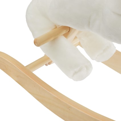 Cavallo a dondolo peluche, struttura acciaio 30x69,5x56 cm bianco ...