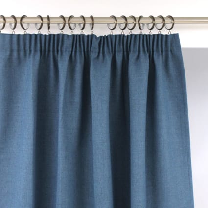 Cortina opaca total 100% trabilla fruncida azul mc56 130x260 | Maisons ...