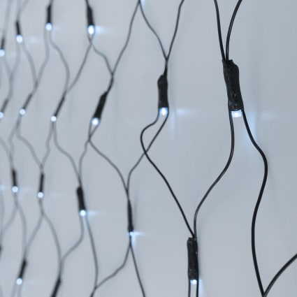 Catena LED 2m luce fredda IP44 tenda luminosa terrazza feste Natale ...