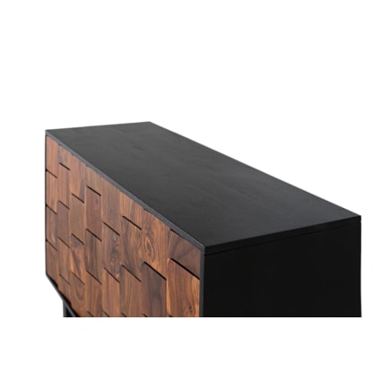 Sideboard mit zwei Türen und geometrischen Mustern aus Sheezam-Holz ...