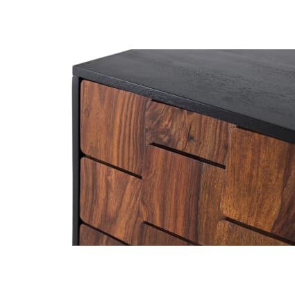 Sideboard mit zwei Türen und geometrischen Mustern aus Sheezam-Holz ...