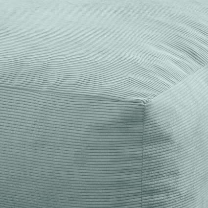 Puf cuadrado 50x50cm de pana turquesa Desert | Maisons du Monde