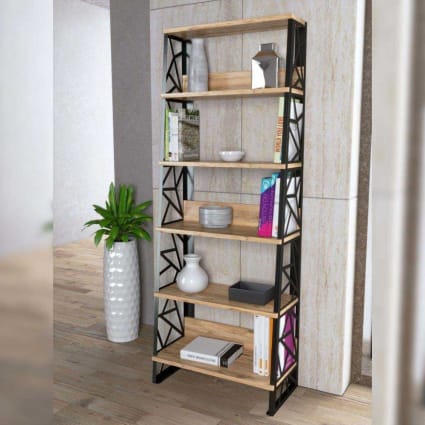 Bibliothèque en aggloméré et métal francis modèle 4 | Maisons du Monde