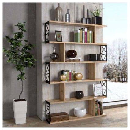 Bibliothèque en aggloméré et métal francis modèle 1 | Maisons du Monde