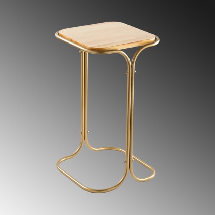 Table d'appoint design 30x30x52 cm en bois et métal doré Seat | Maisons ...