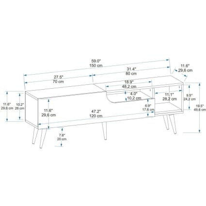 Meuble tv en aggloméré effet pin et anthracite alba | Maisons du Monde