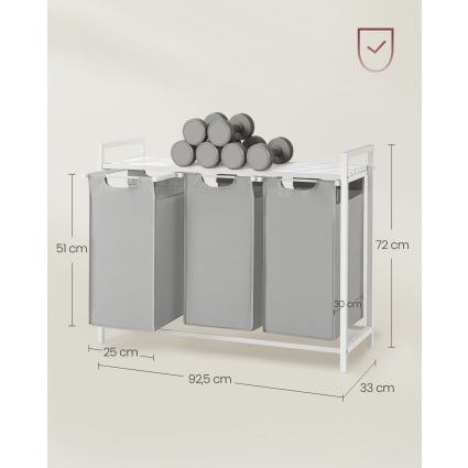 Cesto para ropa sucia de 92,5 x 33 x 72 cm de color gris paloma Brenda ...