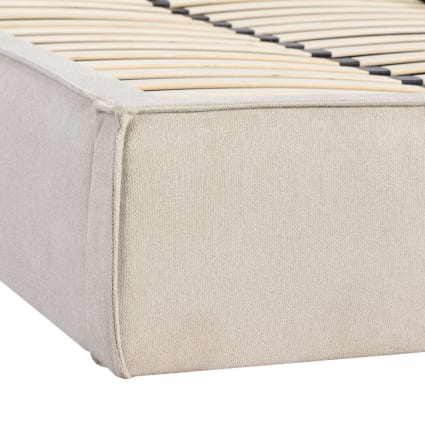 Lit coffre en tissu 140x190cm - Beige Liberio | Maisons du Monde