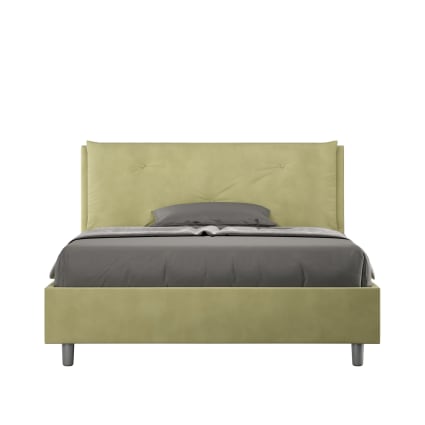 Letto matrimoniale francese contenitore 140x190 microfibra tè verde ...